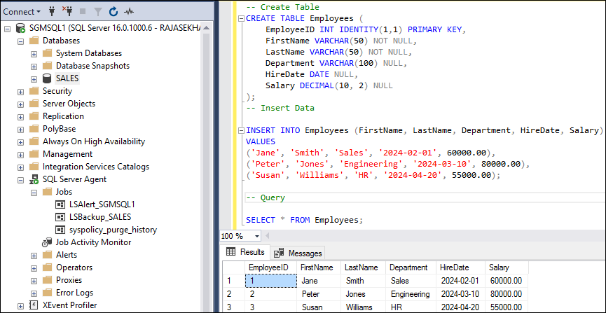 create table on primary - Bright DBA